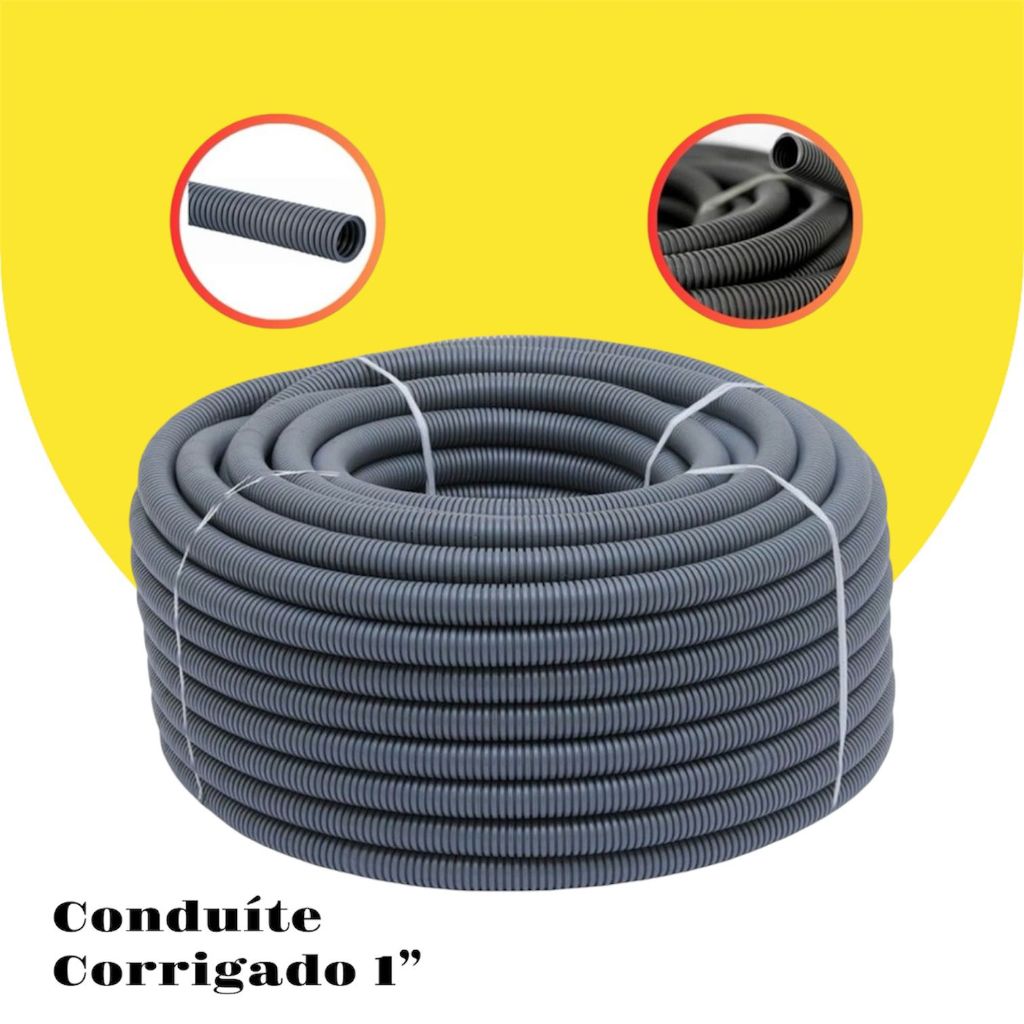 Rolo Conduite Corrugado Eletroduto Bitola 1" Polegada 25 Metros Para ...