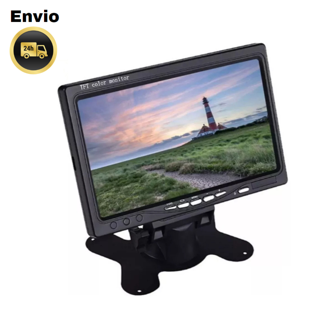 Monitor Portátil LCD 7 Polegadas de Excelente Qualidade Cor Preto ...