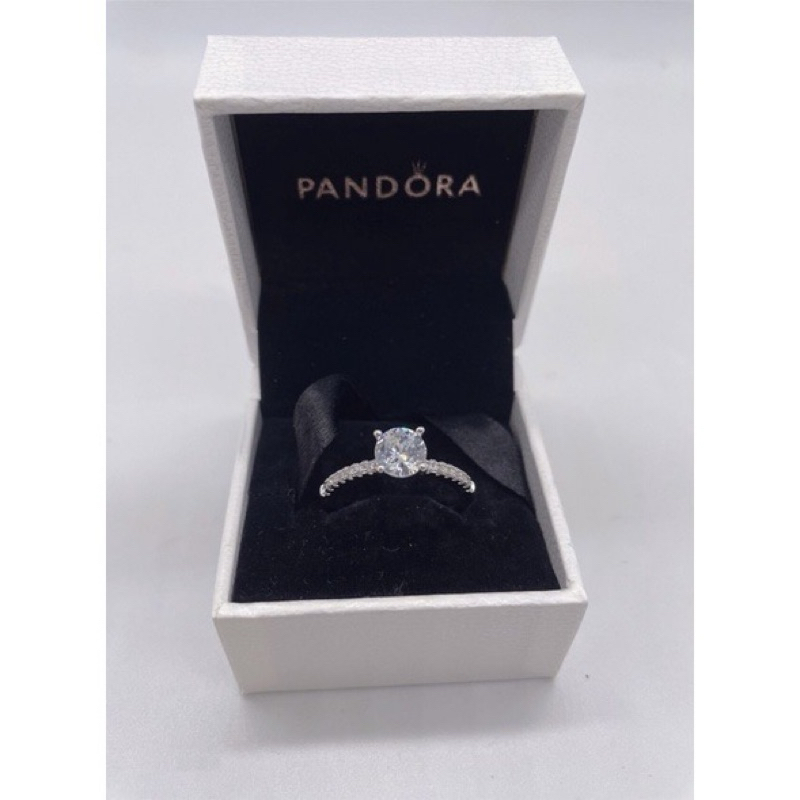 Anel Solitario Pandora (Com Embalagens Pandora) Prata 925 Para ...