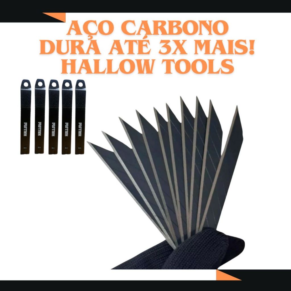 Lâmina 9mm Black para Estilete Alta Durabilidade Preta 10 peças ...