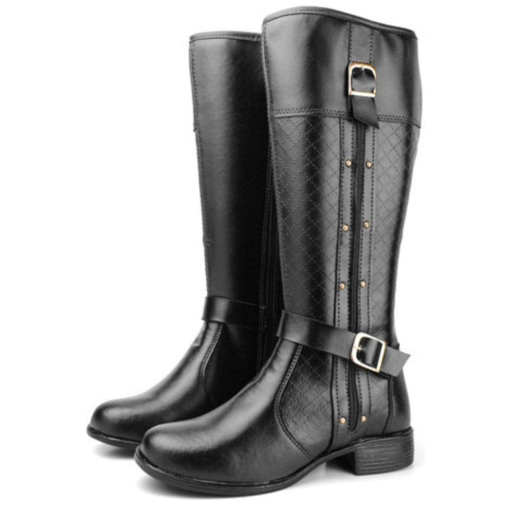 Bota Feminina Montaria Cano Alto com Fivela Lançamento da Nova Coleção ...