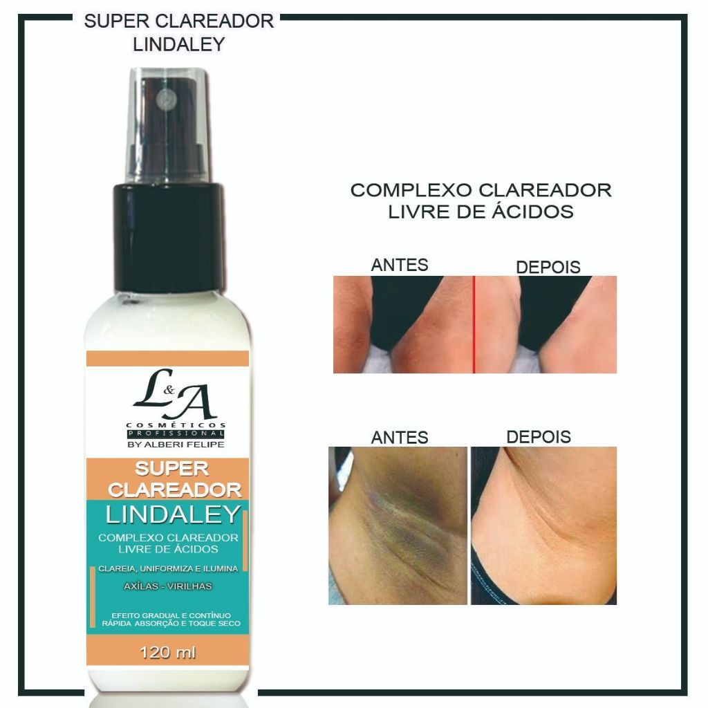 Creme Super Clareador Lindaley Clareamento Corporal Clareadora/Axilas ...
