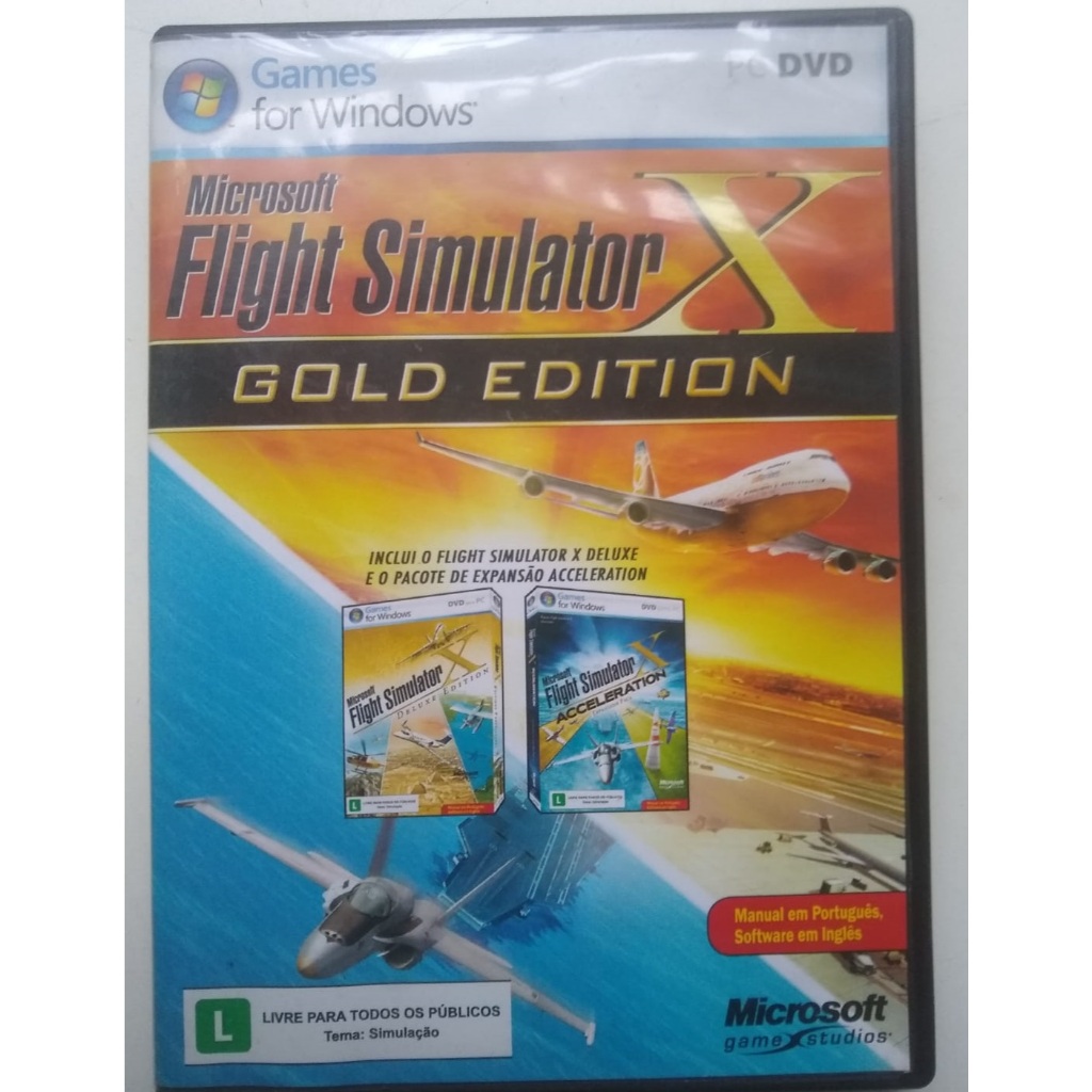 Jogo Pc Original Microsoft Flight Simulator X Gold Edition - 3 Discos ...