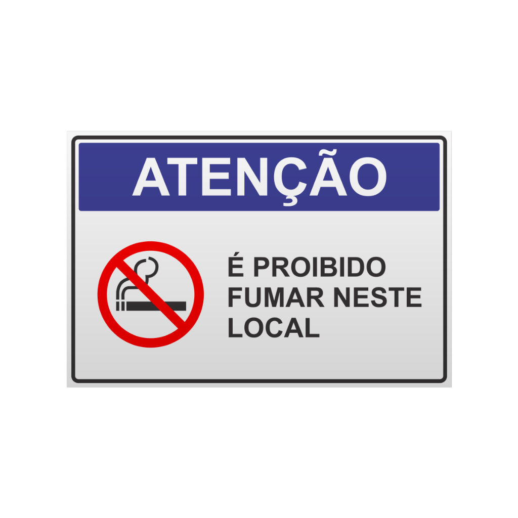 Placa Atenção Proibido Fumar Neste Local 30x20cm Poliestireno | Shopee ...