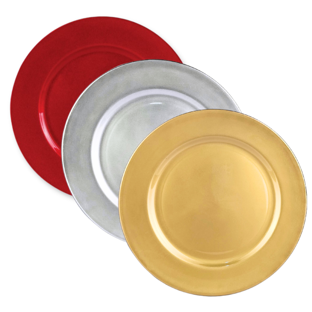 Sousplat Supla Soupla Suplat Para Mesa Posta Vermelho Prata Dourado ...