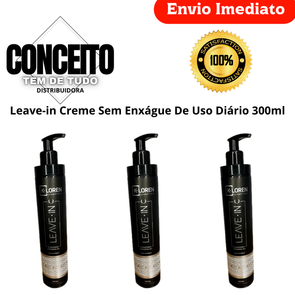 Kit Até 3 Creme Leave-in Sem Enxágue De Uso Diário 300ml | Shopee Brasil