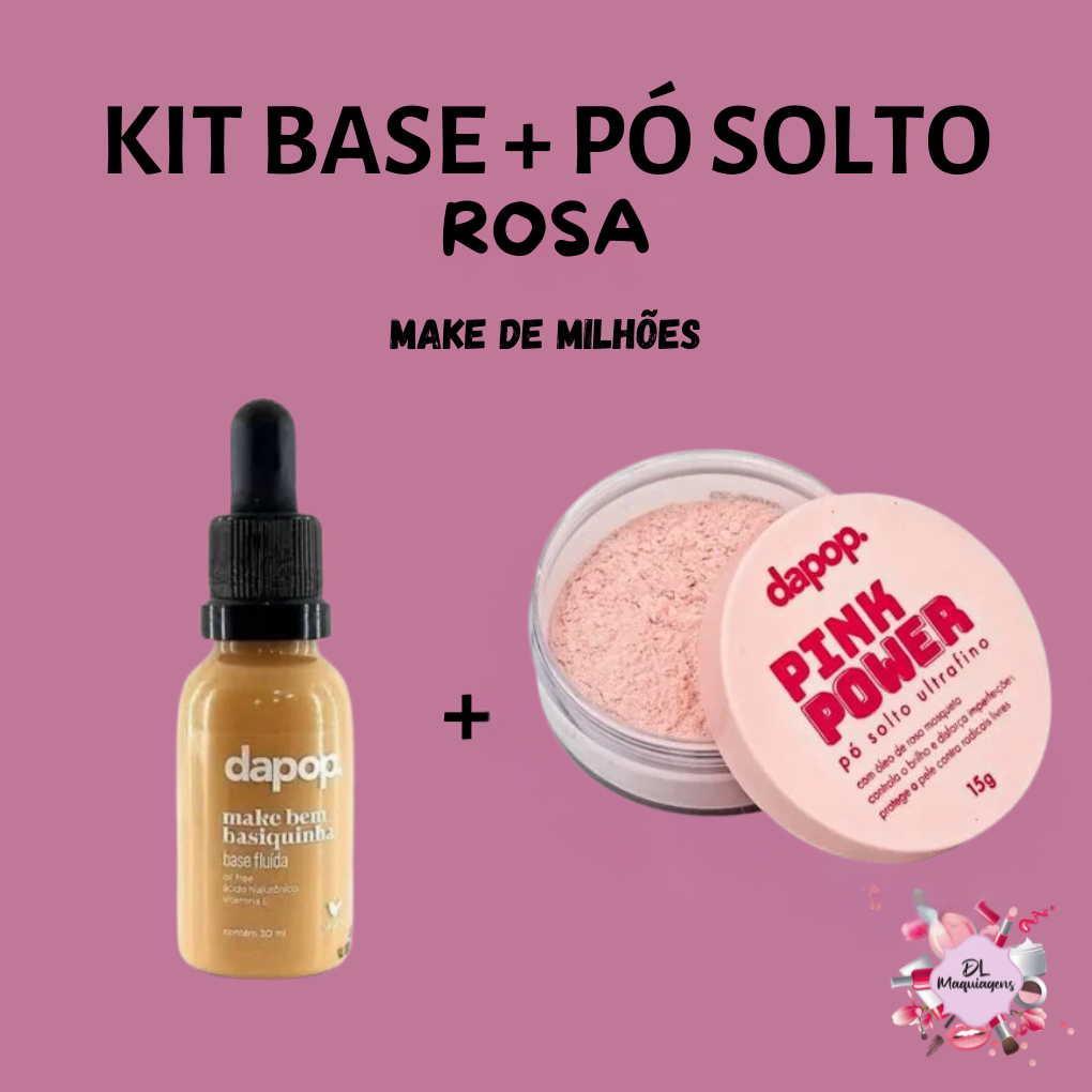 Base Fluída + Pó Solto Rosa Dapop Make De Milhões | Shopee Brasil
