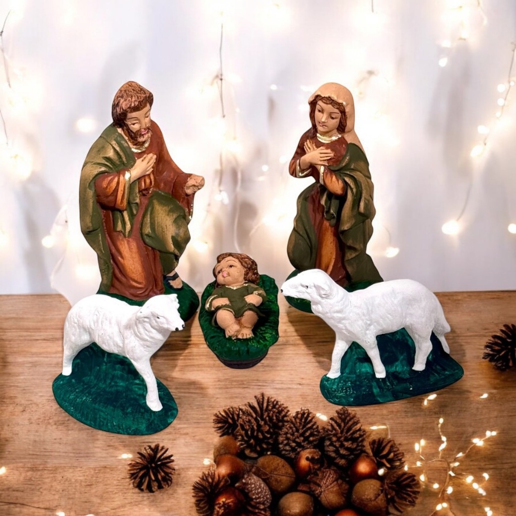 Sagrada Família Menino Jesus Maria Jose Gesso Natal Natalino Enfeite ...