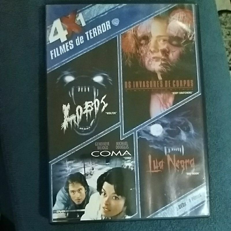 dvd 4 filmes de terror lobos, coma, lua negra,os invasores de corpos ...