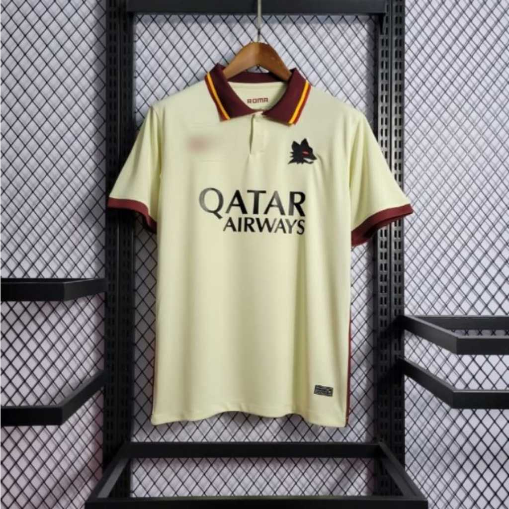 Camiseta Bege Roma Polo 24/25 Novo Uniforme | Shopee Brasil