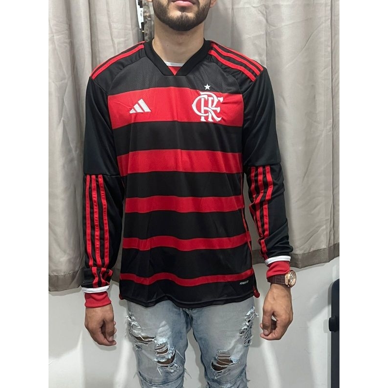 camisa manga longa flamengo+ camisa normal flamengo | Shopee Brasil