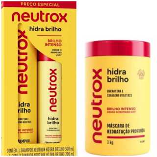 Kit Neutrox Brilho intenso Shampoo+condicionador+máscara 1kg | Shopee ...