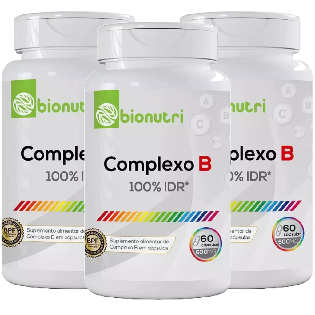 3x Complexo B Vitamina B12 B6 B9 B7 B5 B3 B2 B1 100% 60 Cápsulas - Bionutri | Shopee Brasil