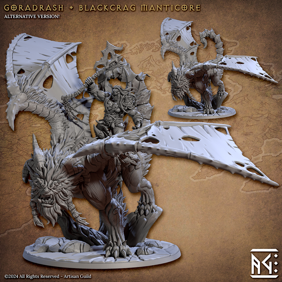 Miniatura Chefe RPG Dungeons & Dragons - Goradrash, Blackcrag Manticore ...