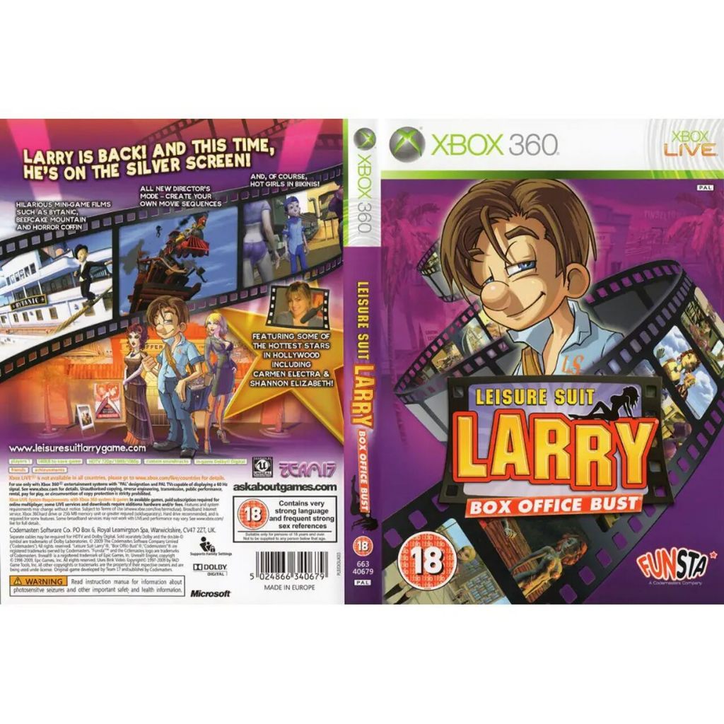 Leisure Suit Larry Box Office Bust para Xbox 360Lt com capa | Shopee Brasil