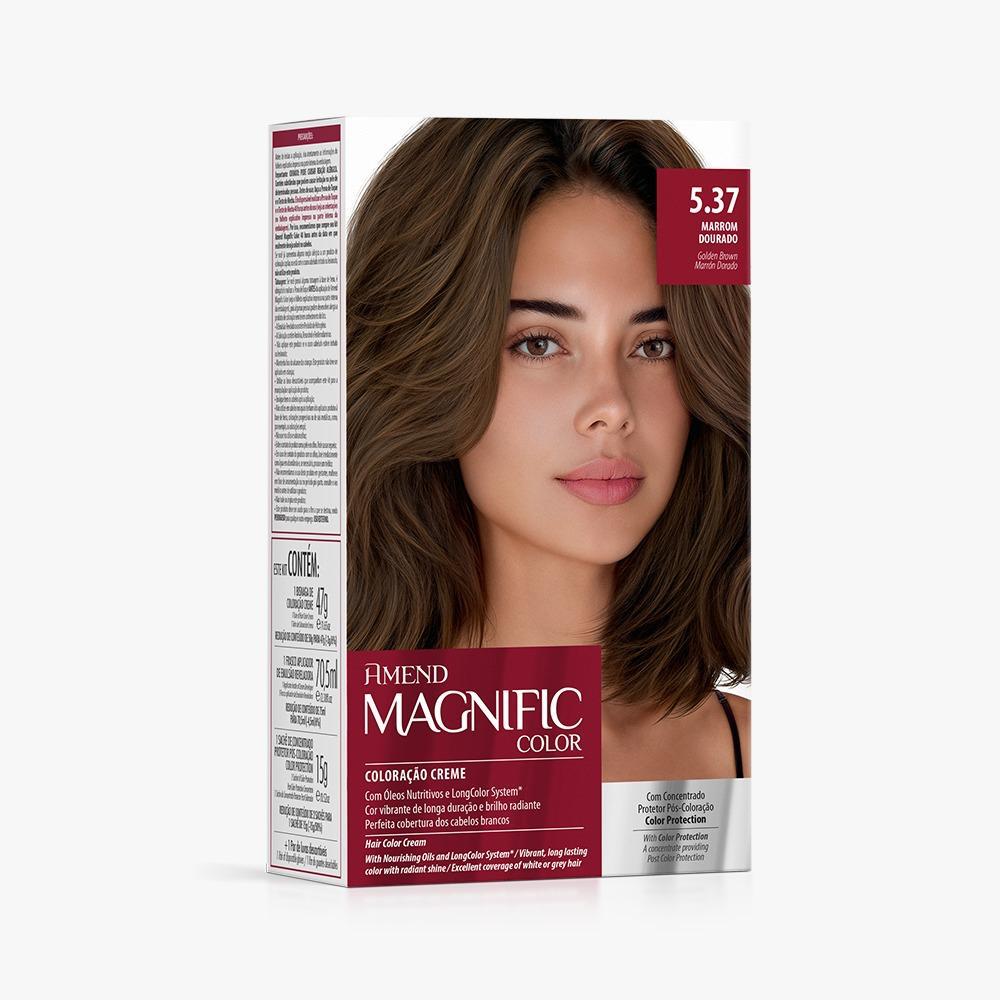 Amend Kit Coloração Magnific Color 5.37 Marrom Dourado | Shopee Brasil