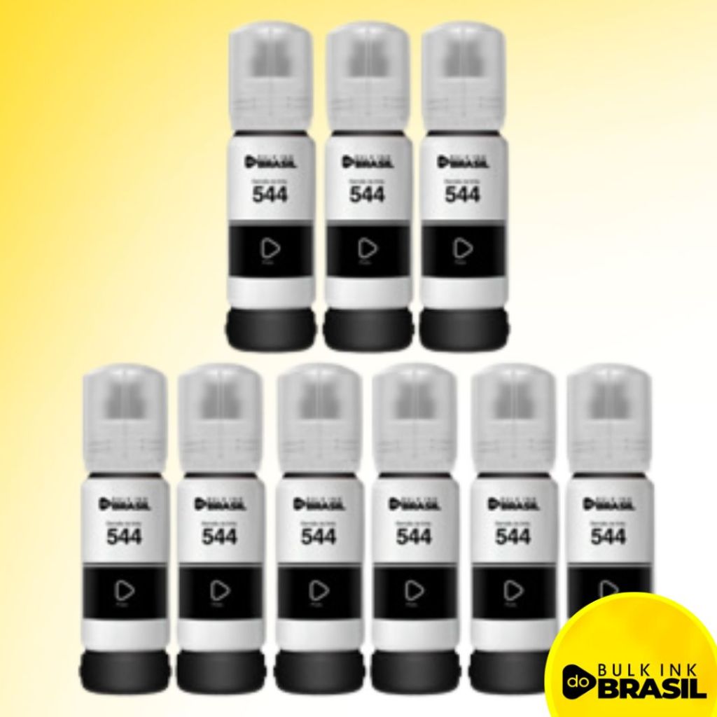 Kit 09 Tintas Cor Preto Compatível Epson L3110 L3150 L3210 L3250 T544 | Shopee Brasil