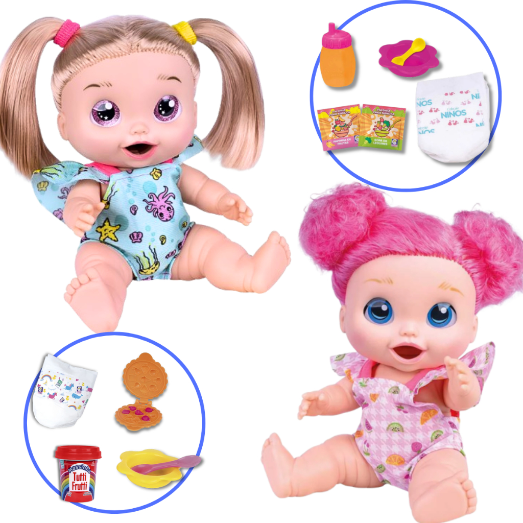 Boneca Come E Faz Caquinha Infantil Bebê Menina 26cm Com Acessórios ...
