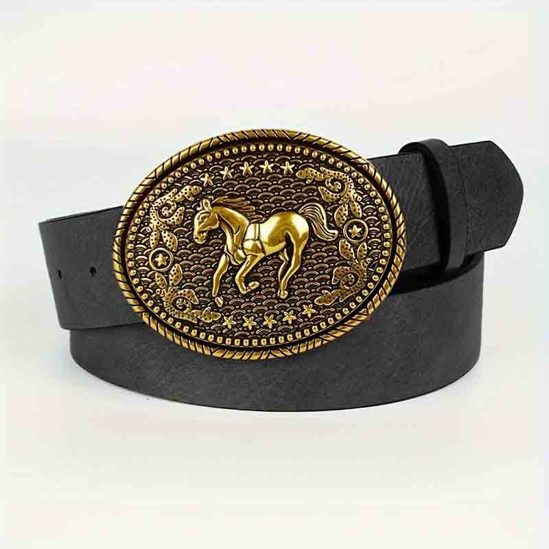Cinto Grosso Preto com Fivela Oval Country Castela Unissex | Shopee Brasil