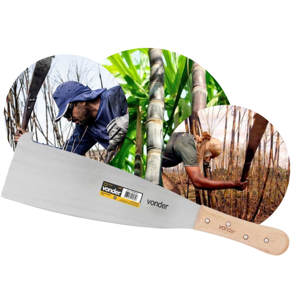 Facão Podão Para corte de cana Roça Mato Fazenda com cabo de madeira ...