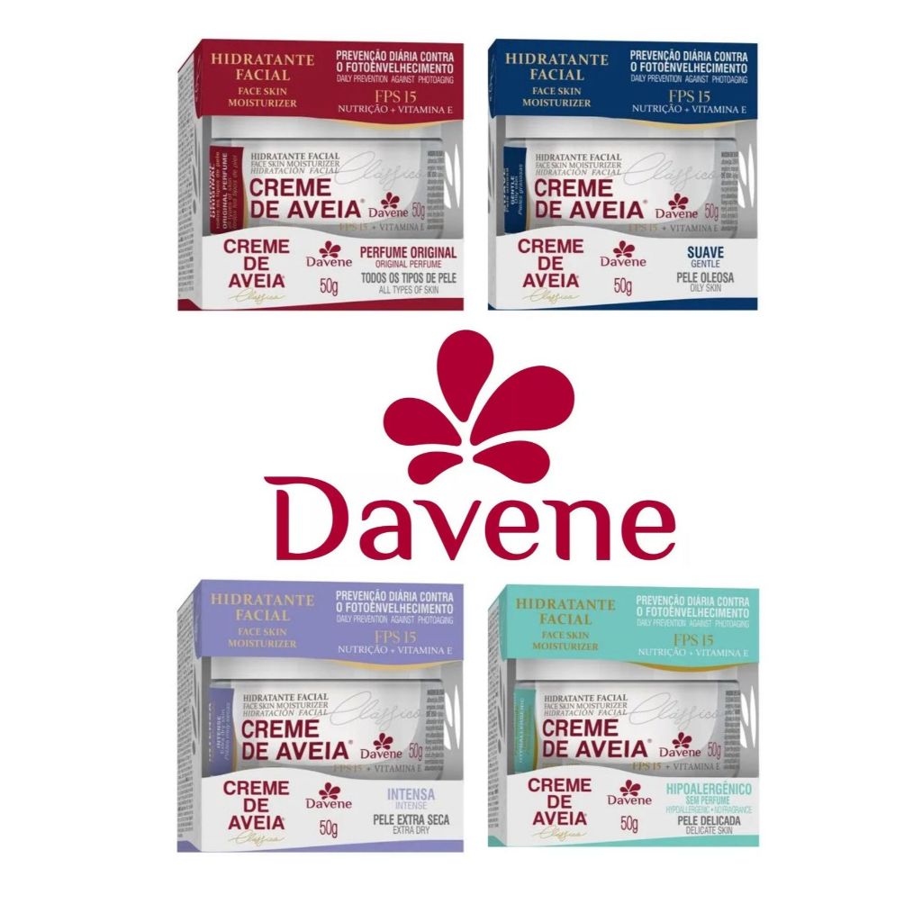 HIDRATANTE FACIAL CREME DE AVEIA 50g- DAVENE | Shopee Brasil