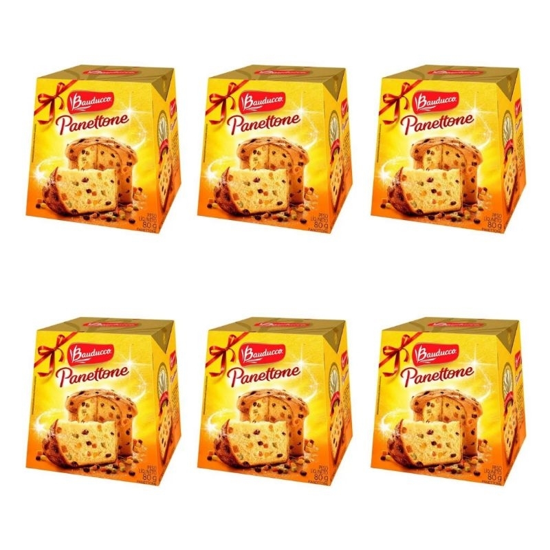 Panetone Bauducco Mini 80g Kit com 6 Unidades | Shopee Brasil