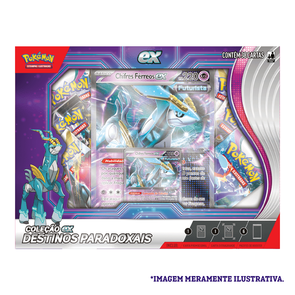 Box Pokémon Destino Paradoxais Chifres Férreos Ex | Shopee Brasil