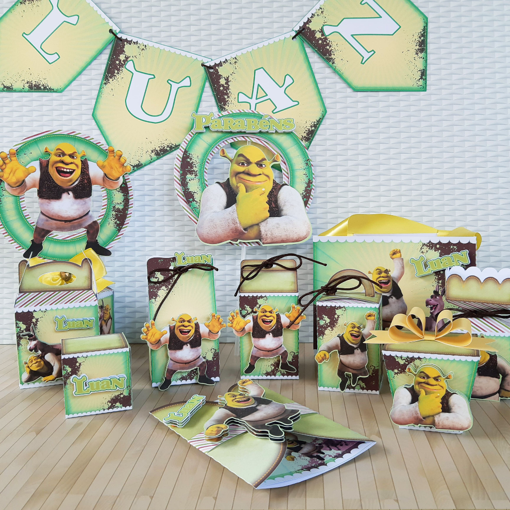 Kit Festa 40 Lembrancinhas SHREK Personalizadas | DESMONTADAS OU ...