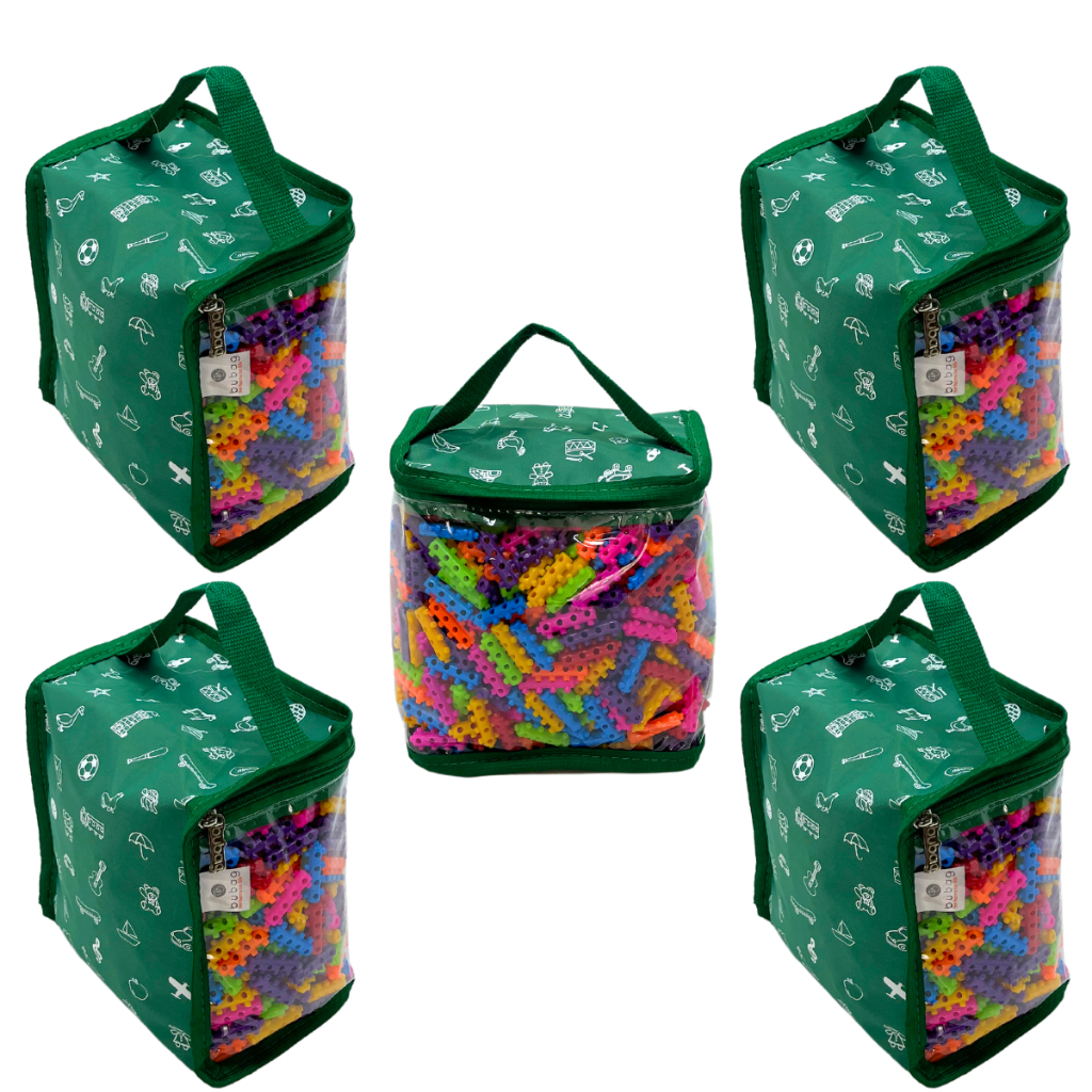 Kit 5 Organizadores Baú Brinquedos Saco Criança Blocos Montar Infantil ...