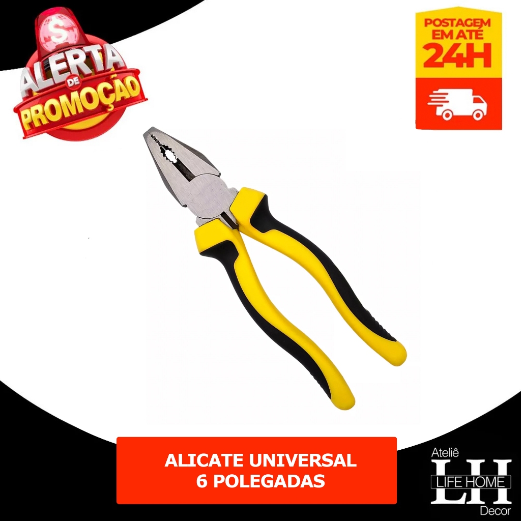 Alicate Universal 6" Polegadas Multiuso Emborrachado | Shopee Brasil