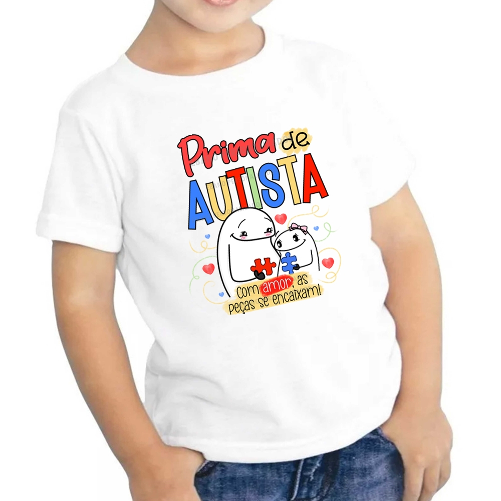 Camiseta infantil Prima de autista tea família especial eu amo meu primo | Shopee Brasil