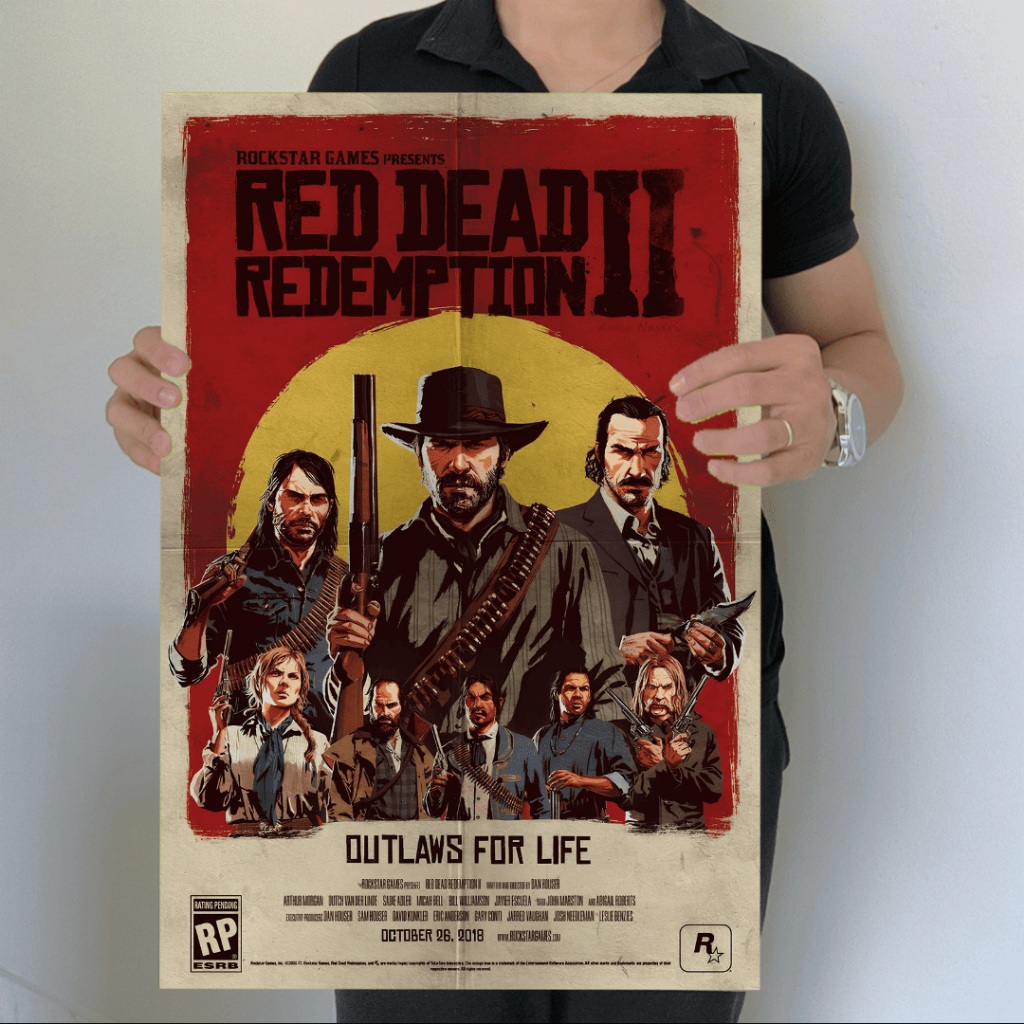 Quadro Parede Decoração Red Dead Redemption 2 Arthur Morgan rdr2 Poster ...