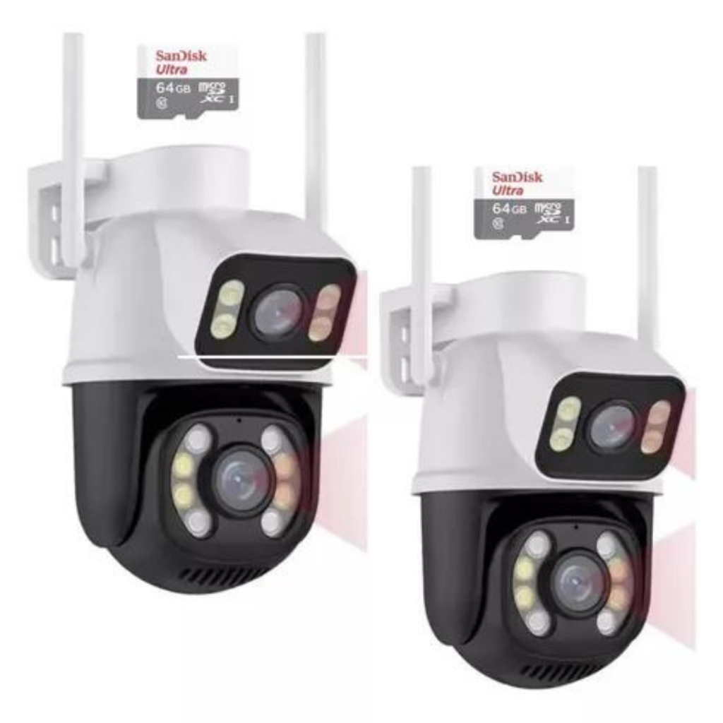 Kit 2 Cameras Wifi Segurança Full HD Lente Dupla 360 Rotativa 100% P ...