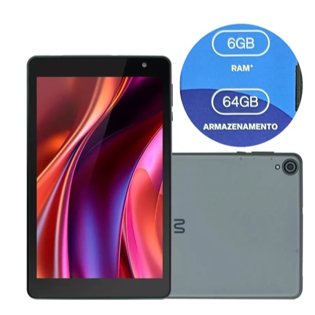 Tablet M8 Multi 6GB RAM + 64GB 2MP/5MP Wi-Fi Bluetooth USB-C 8” Cinza ...