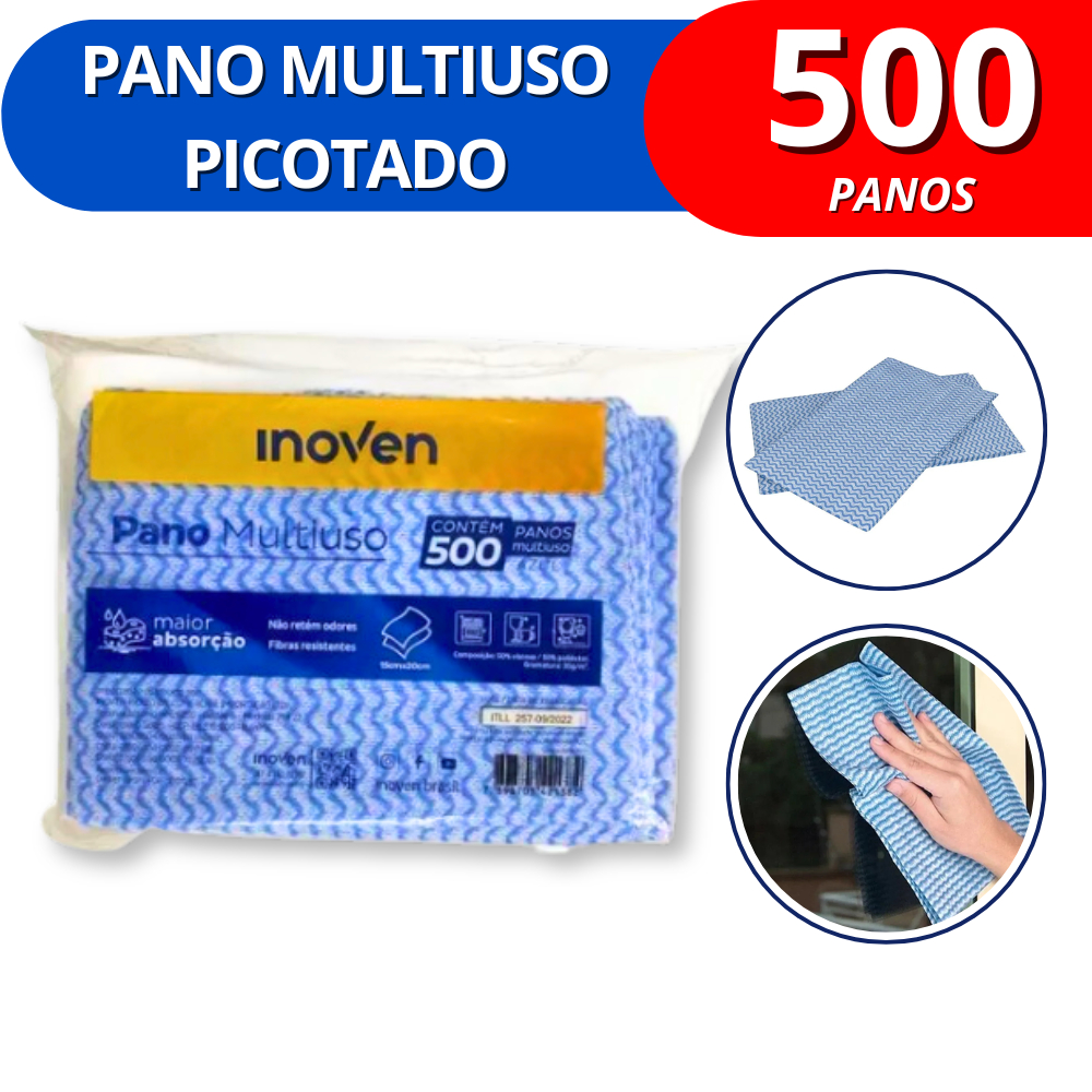 Pano Perfex Multiuso Picotado Limpeza - 500 Unidades 15x20cm | Shopee ...