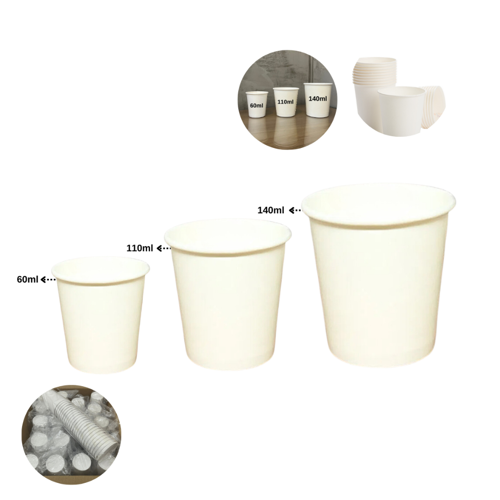Copo Descartável de Papel Biodegradável Café 100 unidades 50ml | 100ml | 140ml | Shopee Brasil
