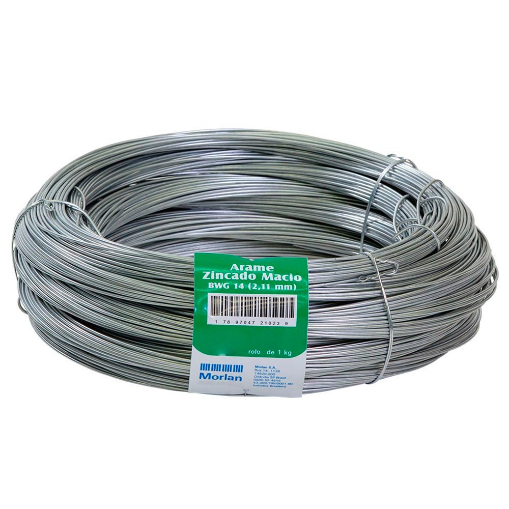 Arame Galvanizado Comercial BWG 14 2,11mm MORLAN 1KG 36,3 METROS ...