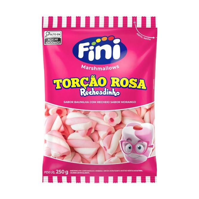 Marshmallow Fini 250g Recheado Rosa/Branco | Shopee Brasil