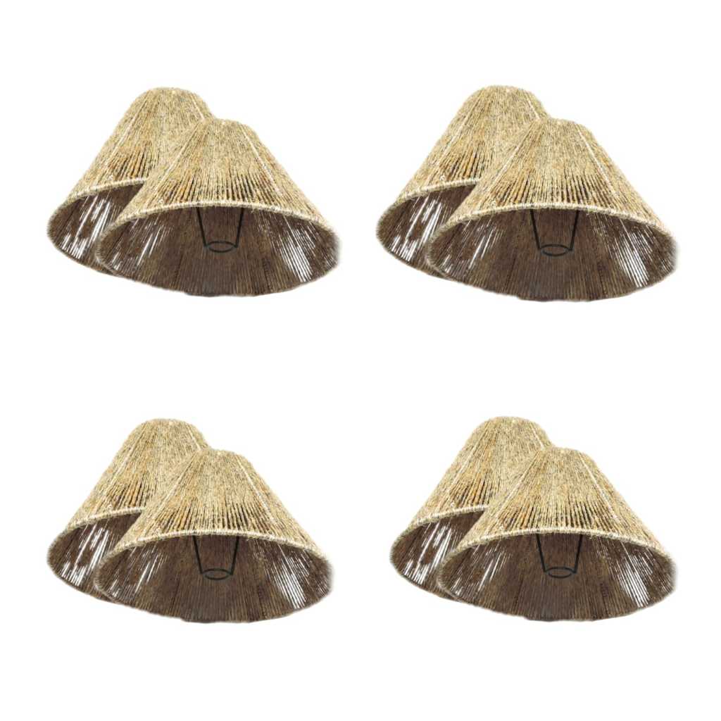 KIT 8 UND. DE CONE ABAJUR DE SISAL RÚSTICO ARTESANAL TAM M | Shopee Brasil