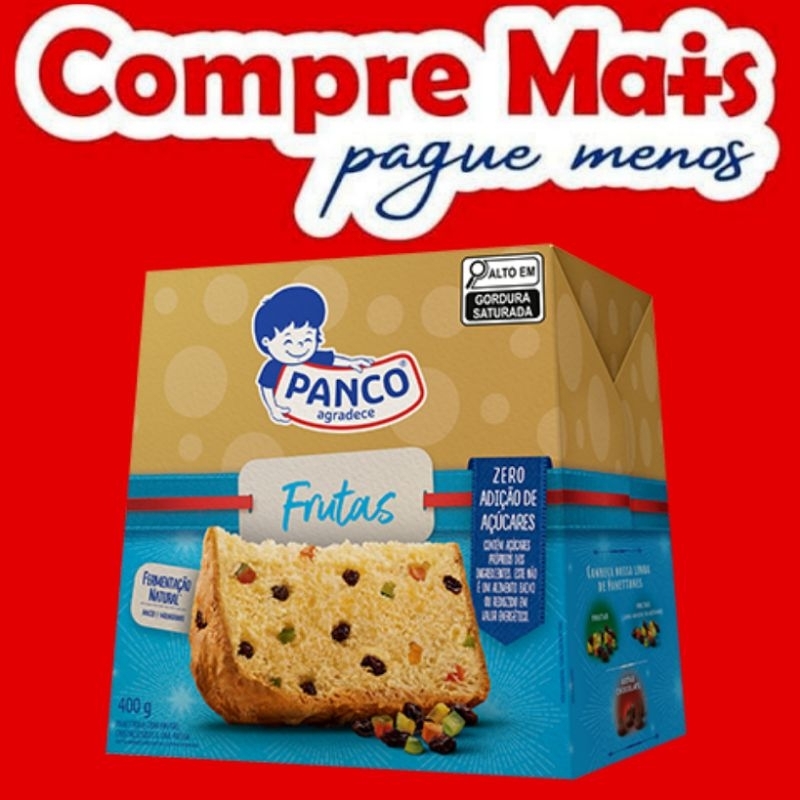 PANETTONE PANCO FRUTAS ZERO ADIÇÃO DE AÇÚCARES 400g | Shopee Brasil