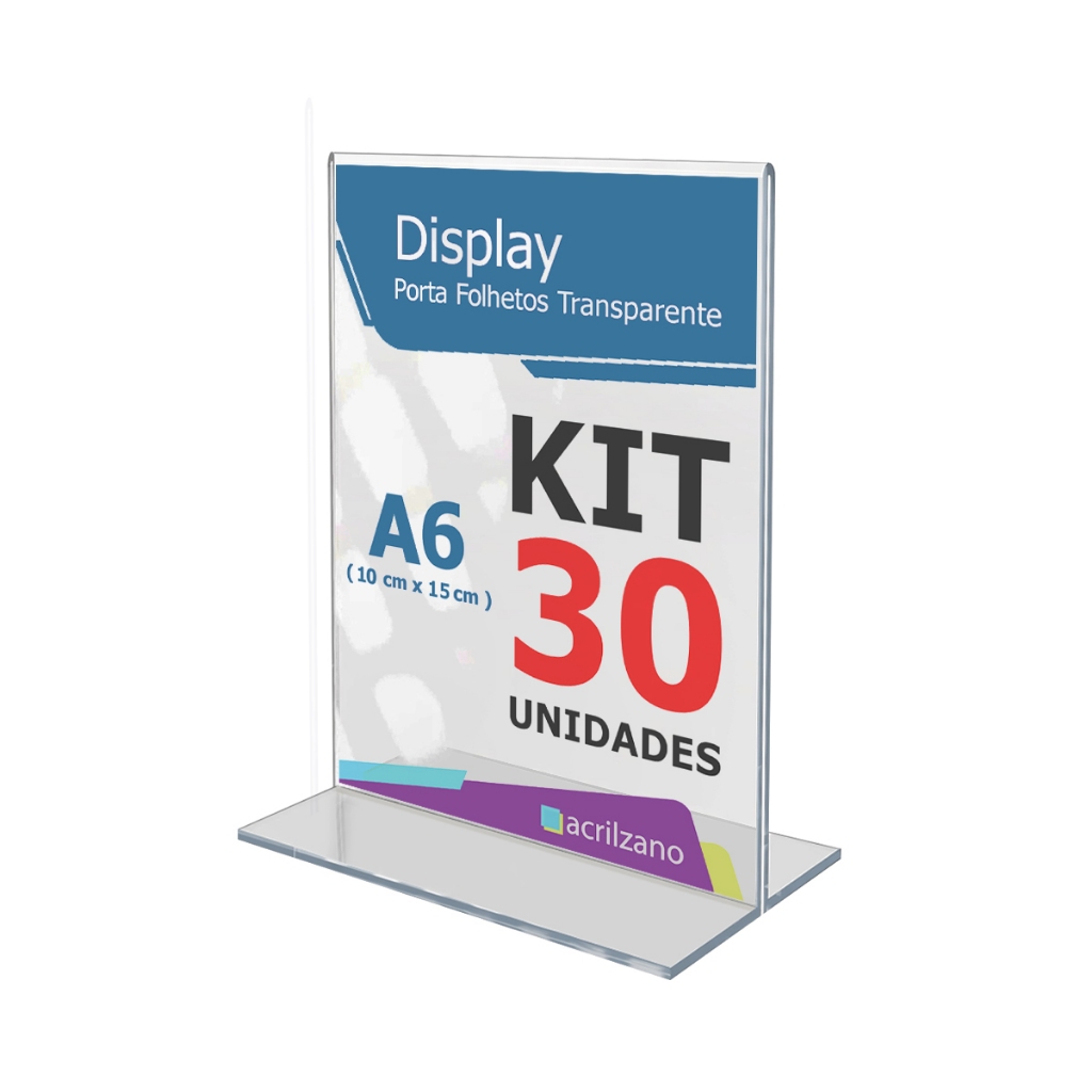 Kit de 30 Displays A6 em T Organize Seu Escritório ou Restaurante ...