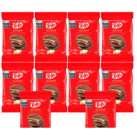 Kit c/10 unidades de Alfajor Biscoito Bolacha Recheado de KitKat 40g ...