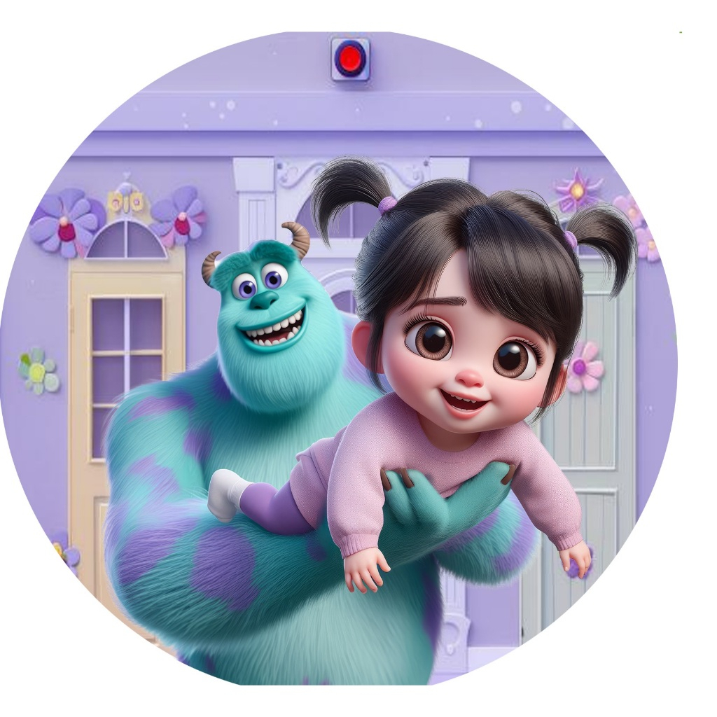 Painel para Festa Sublimado Redondo Tema: Boo Monstros S.A 50X50 | Shopee Brasil