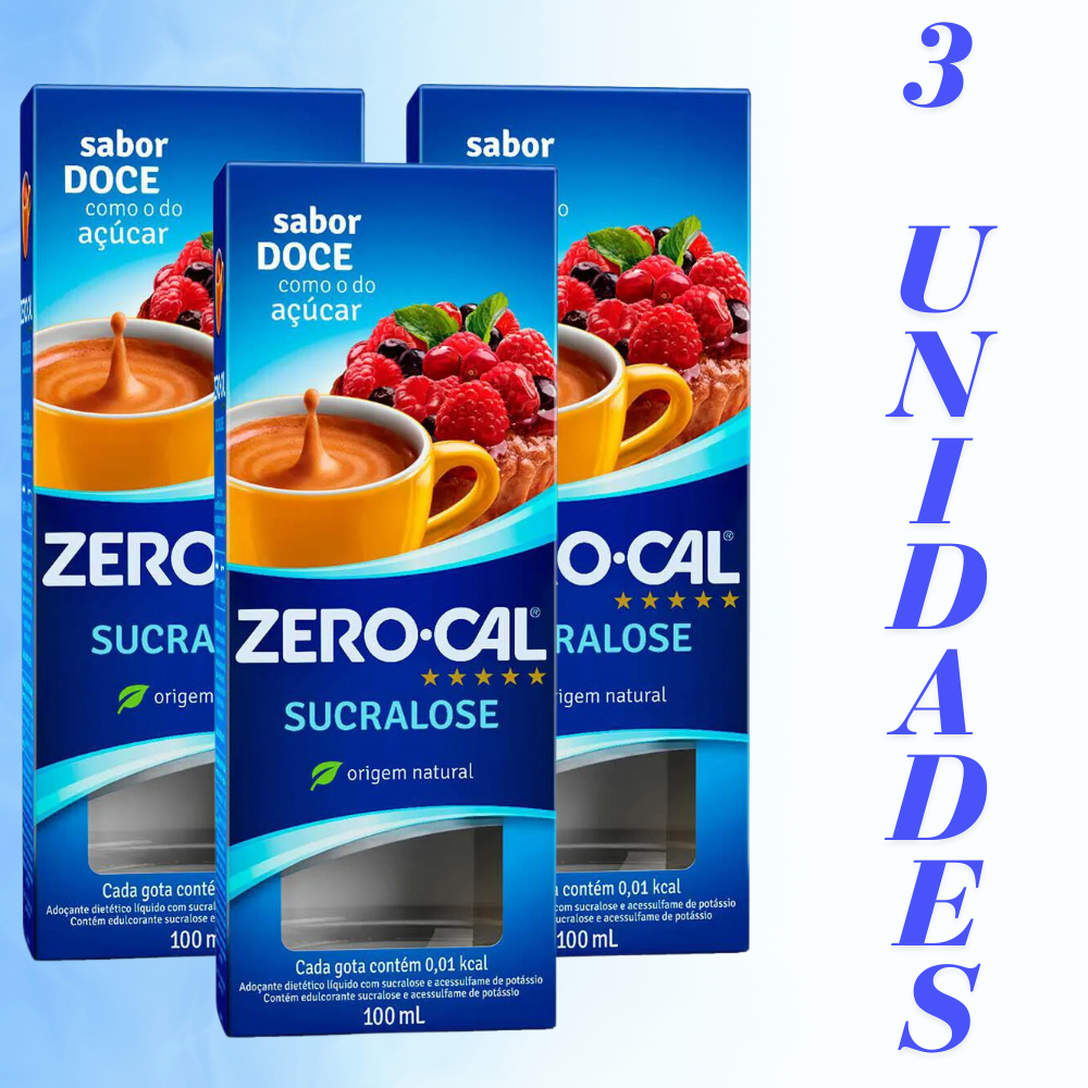Adoçante Dietético Líquido Zero-Cal Sucralose 100ml Sabor Doce Como ...