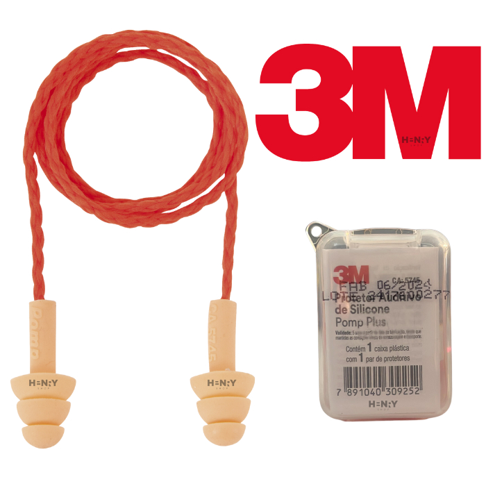 Kit com 2 Pares Protetor Auditivo Silicone Pomp Plus com Caixa - 3M ...