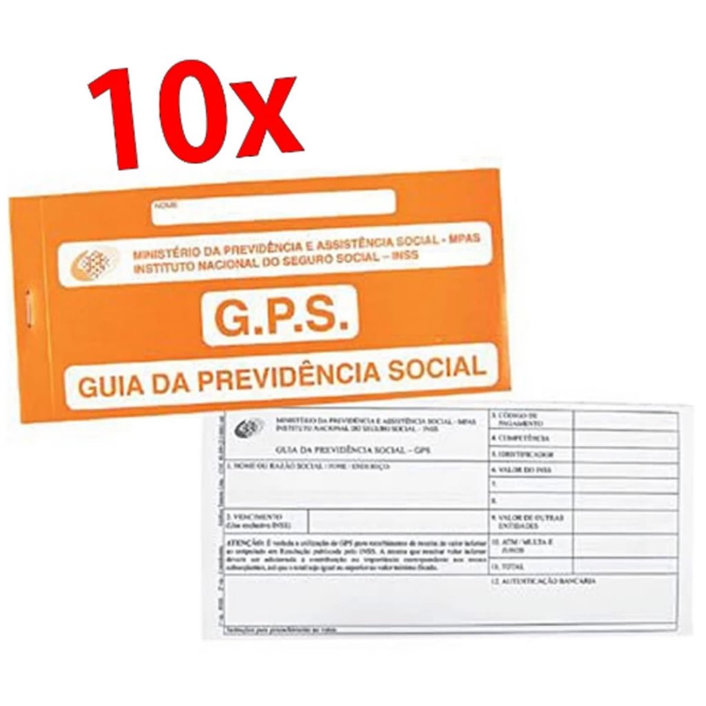 10x Carnê GPS INSS GUIA DA PREVIDÊNCIA SOCIAL | Shopee Brasil