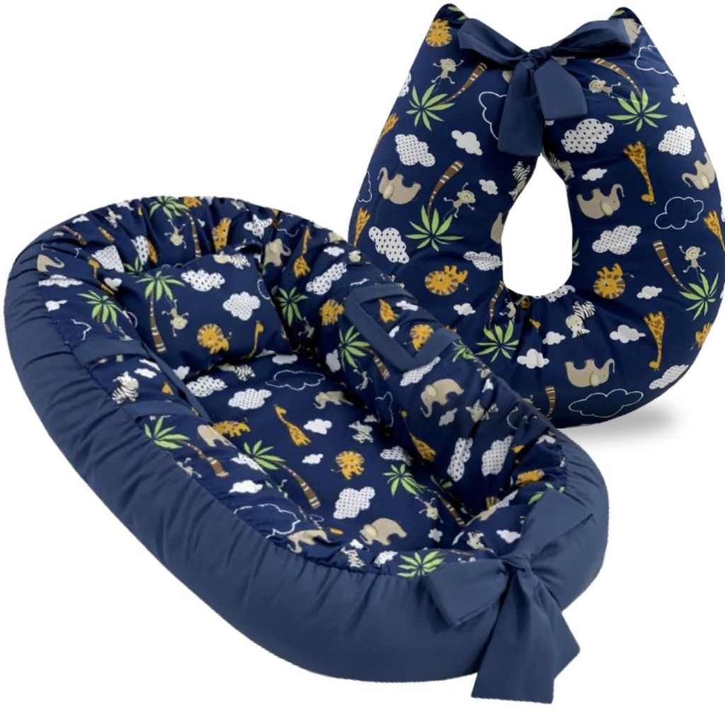 Kit Ninho Redutor Berço com Almofada Para Amamentação 2 Peças Enxoval ...