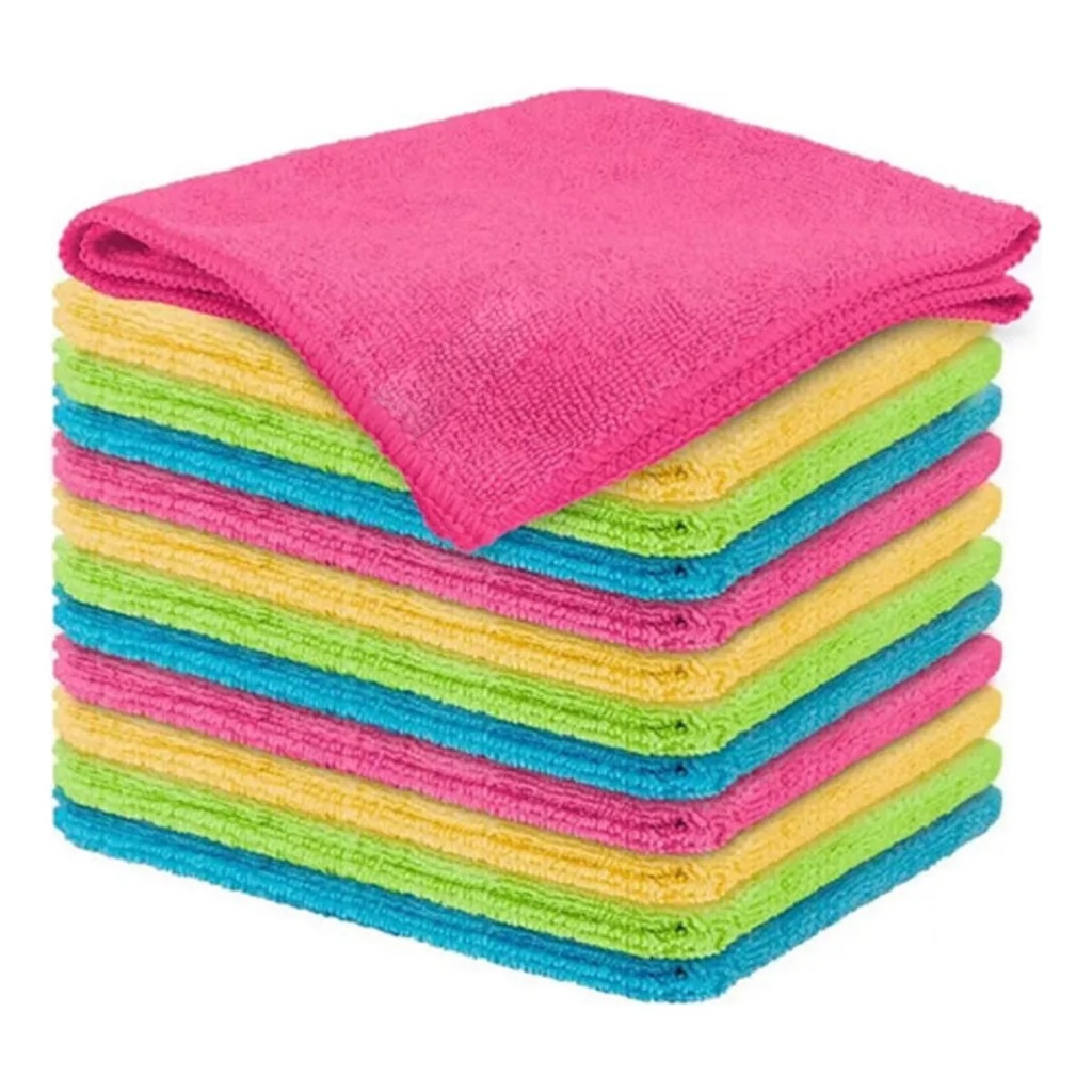 Kit 5 Panos De Limpeza Microfibra alta absorção Multiuso 29x29cm ...