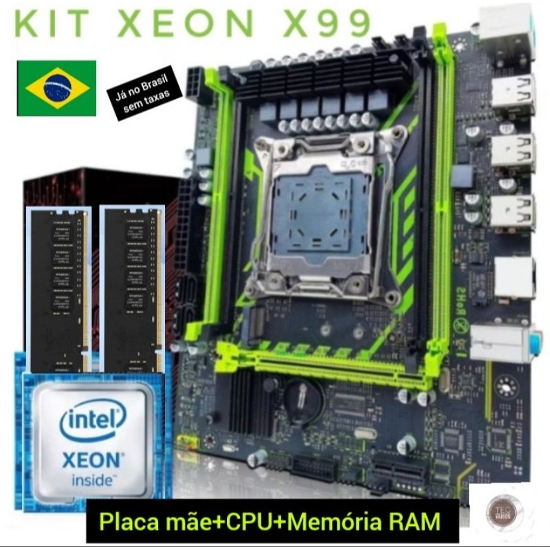 Kit Placa Gamer X99 + Processador xeon e 16Gb Memória RAM | Shopee Brasil