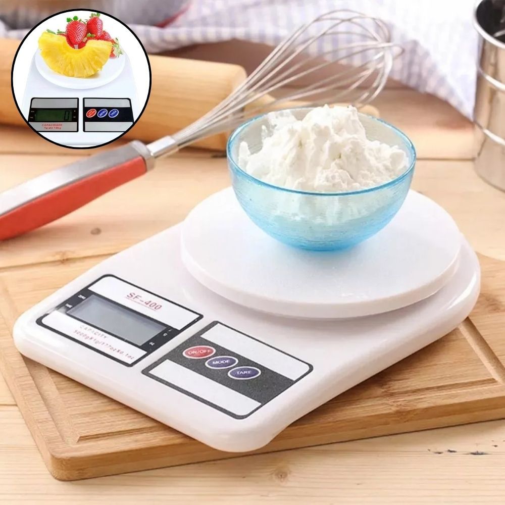 Balança Digital de Cozinha Pesa até 10kgs Para Pesar Alimentos Digital ...